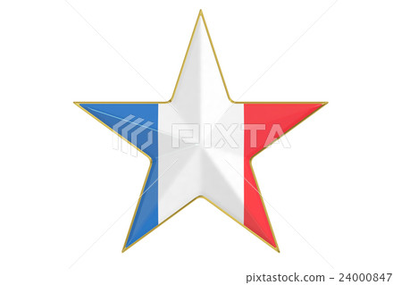 Star with flag of France, 3D rendering-插圖素材 [24000847] - PIXTA圖庫