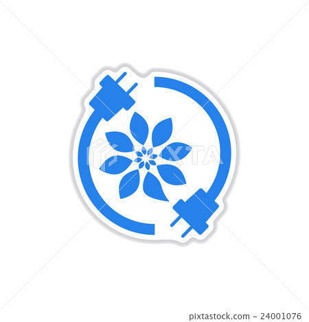 paper sticker on white background eco energy - Stock Illustration ...