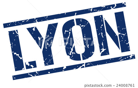 Lyon blue square stamp - Stock Illustration [24008761] - PIXTA