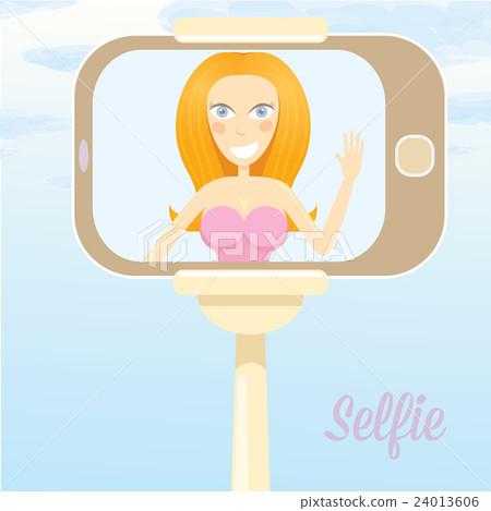 selfie cartoon people vector illustration. - Stock Illustration ...