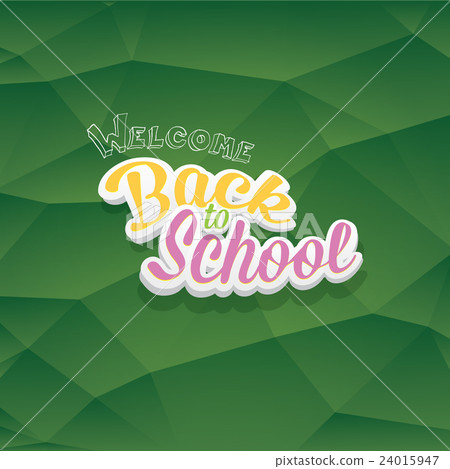 welcome Back to school text on green chalkboard - Stock Illustration ...