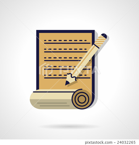 Essay writing flat color design vector icon - Stock Illustration ...