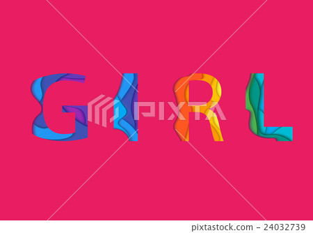 Girl word lettering - Stock Illustration [24032739] - PIXTA