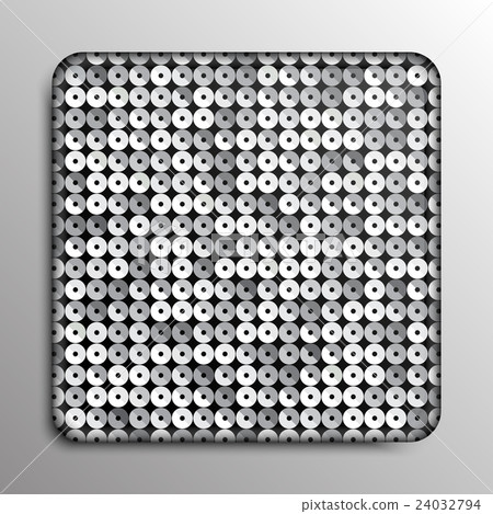 Silver square button on square grey background. - Stock Illustration ...