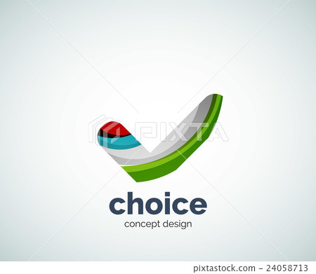 Vector choice concept, tick logo template - Stock Illustration ...