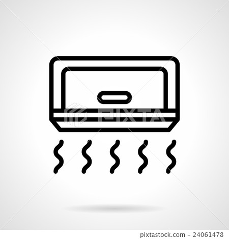 Ceiling air conditioner black line vector icon - Stock Illustration ...