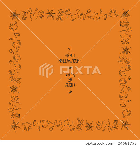 Vector beautiful frame. Happy Halloween. Pattern - Stock Illustration ...