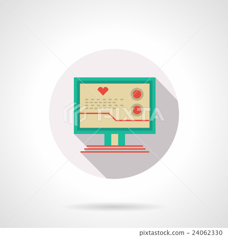 Cardiology online flat color design vector icon - Stock Illustration ...