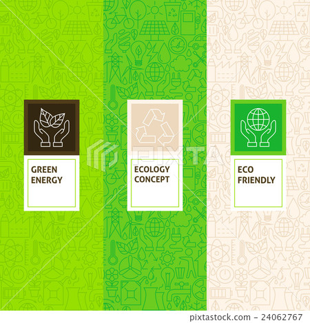Line Ecology Patterns Set - Stock Illustration [24062767] - PIXTA