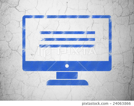 Database concept: Monitor on wall background - Stock Illustration ...