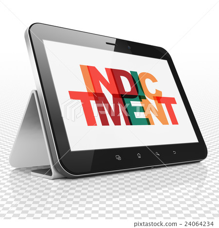 Law concept: Tablet Computer with Indictment on - Stock Illustration ...