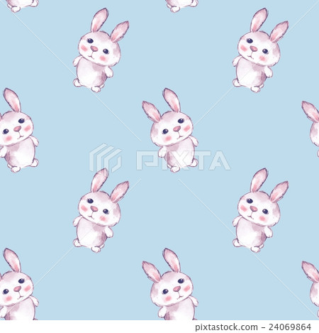 Background with rabbits 3. Seamless pattern - Stock Illustration ...