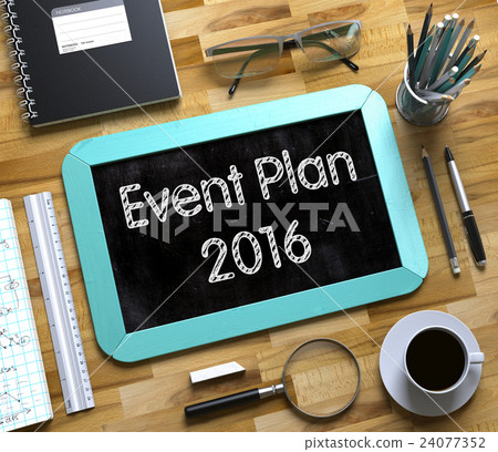 Small Chalkboard with Event Plan 2016 Concept. - Stock Illustration ...