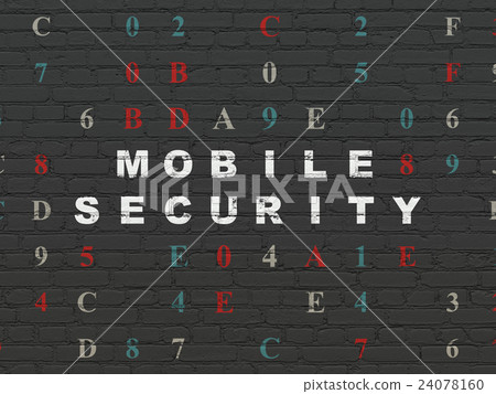 Safety concept: Mobile Security on wall background - Stock Illustration ...