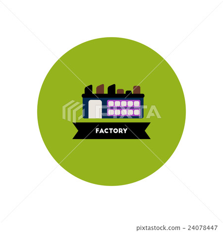 stylish icon in color circle building factory - Stock Illustration ...