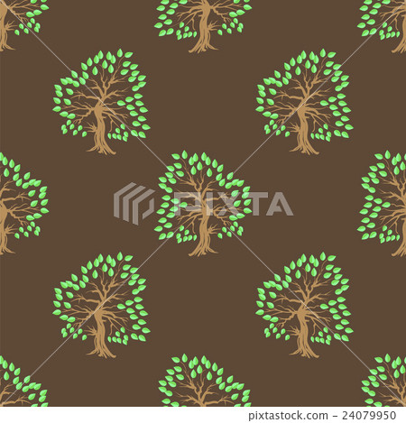 Green Tree Seamless Pattern. - Stock Illustration [24079950] - PIXTA