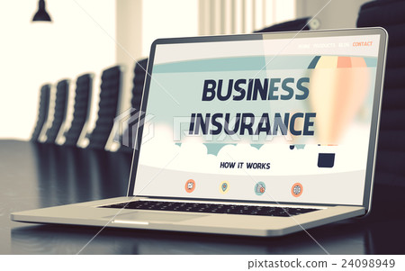 Business Insurance Concept on Laptop Screen. - Stock Illustration ...
