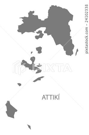 Attiki Greece Map grey - Stock Illustration [24102338] - PIXTA