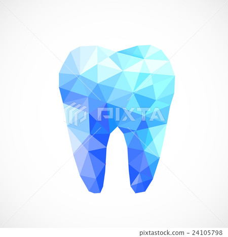 Polygonal blue vector tooth. - Stock Illustration [24105798] - PIXTA