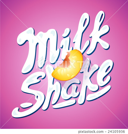 lettering milkshake sign with - label for packing - Stock Illustration ...