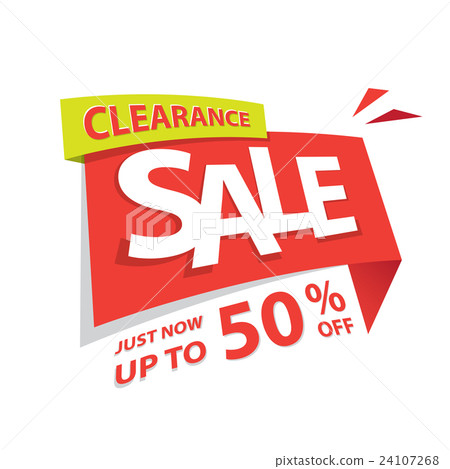 Clearance Sale red tag 50 percent heading design. - Stock Illustration ...