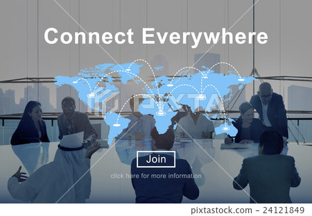 Connect Everywhere Global Network Worldwide... - Stock Photo [24121849 ...