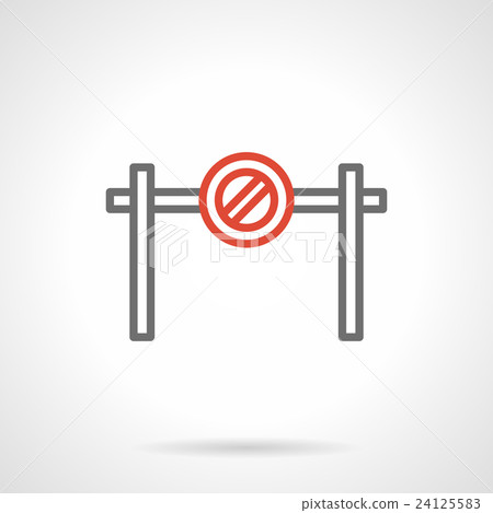 Road closed sign simple line vector icon - Stock Illustration [24125583 ...