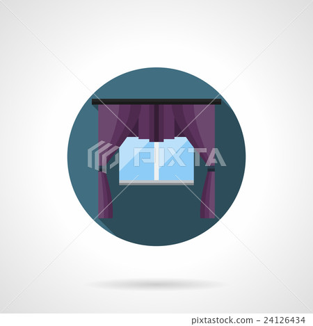 Purple window treatment round flat vector icon - Stock Illustration ...