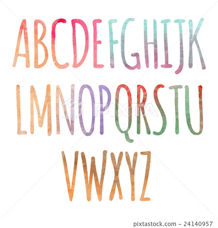 Watercolor colorful rainbow Alphabet - Stock Illustration [24140957 ...