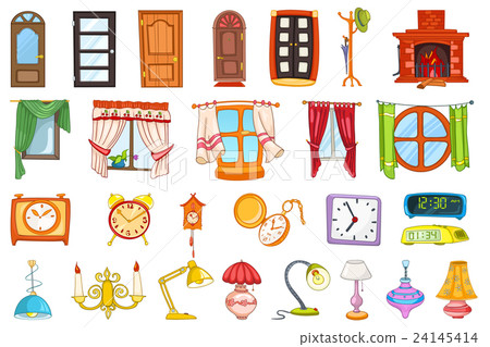 Vector set of house interior objects. - Stock Illustration [24145414 ...