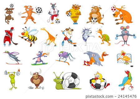 Vector set of animals sport illustrations. - Stock Illustration ...