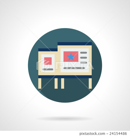 Roadside advertising flat round vector icon - Stock Illustration ...