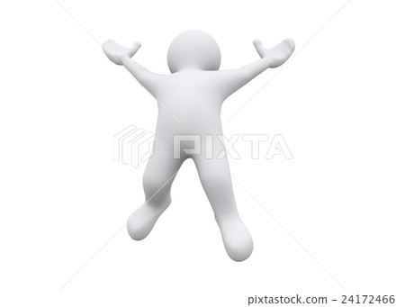3d blank figure jumping, happiness and freedom. - Stock Illustration ...