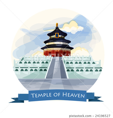 Temple of Heaven in Beijing. China landmark - Stock Illustration ...