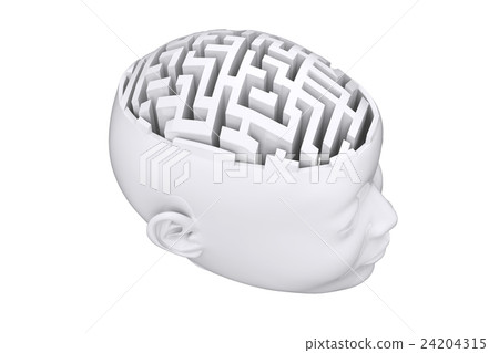 Composite image of maze as brain - Stock Illustration [24204315] - PIXTA