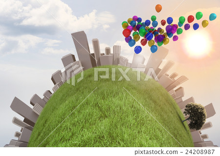 Composite image of tree with green leaves growing - Stock Illustration ...
