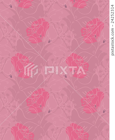 Fabric design flower pink shades - Stock Illustration [24252314] - PIXTA