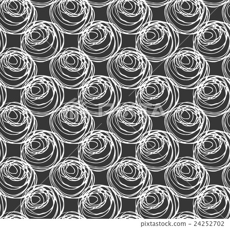 Monochrome scribbles big circles on black - Stock Illustration [24252702] - PIXTA