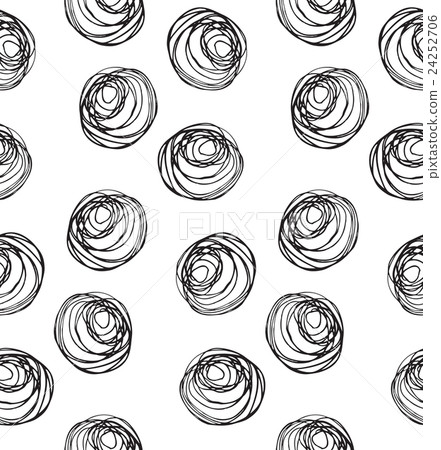 Monochrome scribbles black circles - Stock Illustration [24252706] - PIXTA