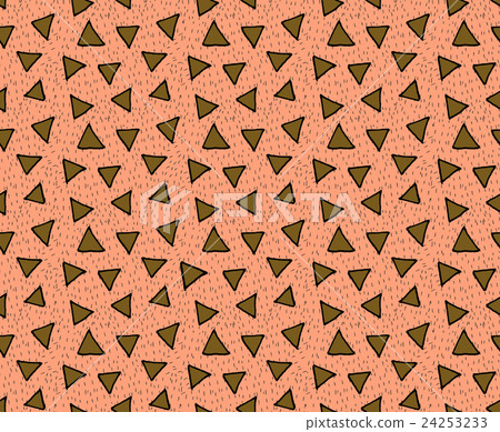 Rough triangles textured with hatches orange - Stock Illustration ...
