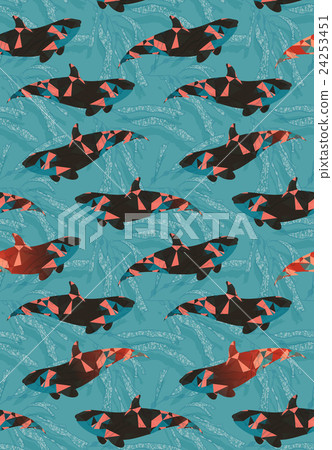 Underwater fish triangular red - Stock Illustration [24253451] - PIXTA