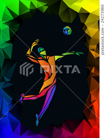 Polygonal volleyball player. Team sport vector - Stock Illustration ...
