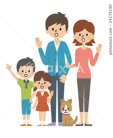 Family with four people 【simple character series】 - Stock Illustration ...