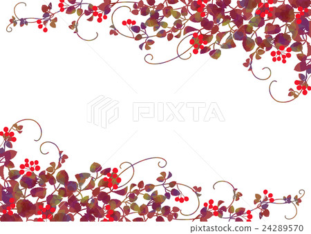 Late autumn vine plant red red background - Stock Illustration ...