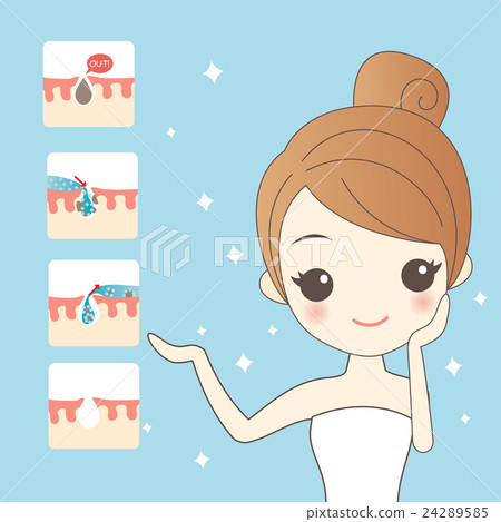 cartoon woman skin care-插圖素材 [24289585] - PIXTA圖庫