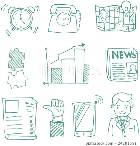 Doodle of business sketch stock collection - Stock Illustration ...
