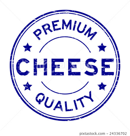Grunge blue premium quality cheese rubber stamp - Stock Illustration ...