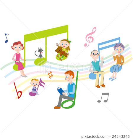 Three generations family of notes - Stock Illustration [24343245] - PIXTA