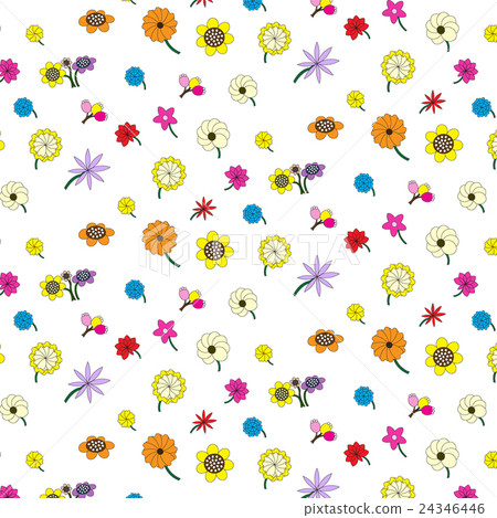 flower cartoon pattern background - Stock Illustration [24346446] - PIXTA