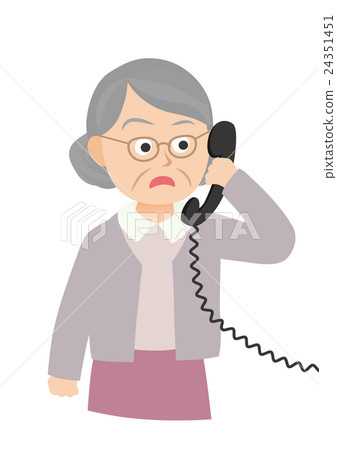 Phone and amazing grandma - Stock Illustration [24351451] - PIXTA